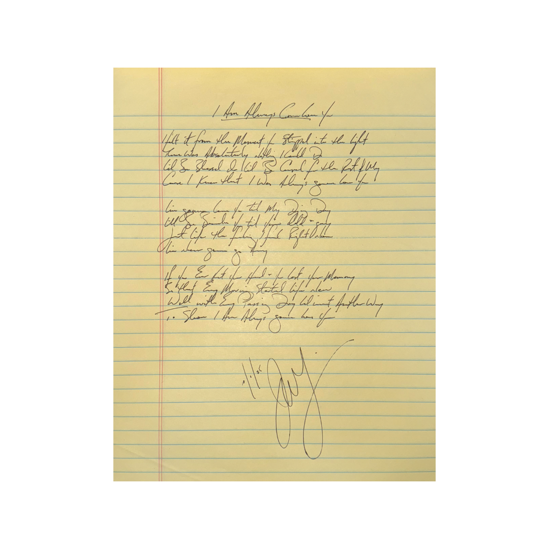 Scenarios Handwritten Lyrics – JON McLAUGHLIN OFFICIAL STORE